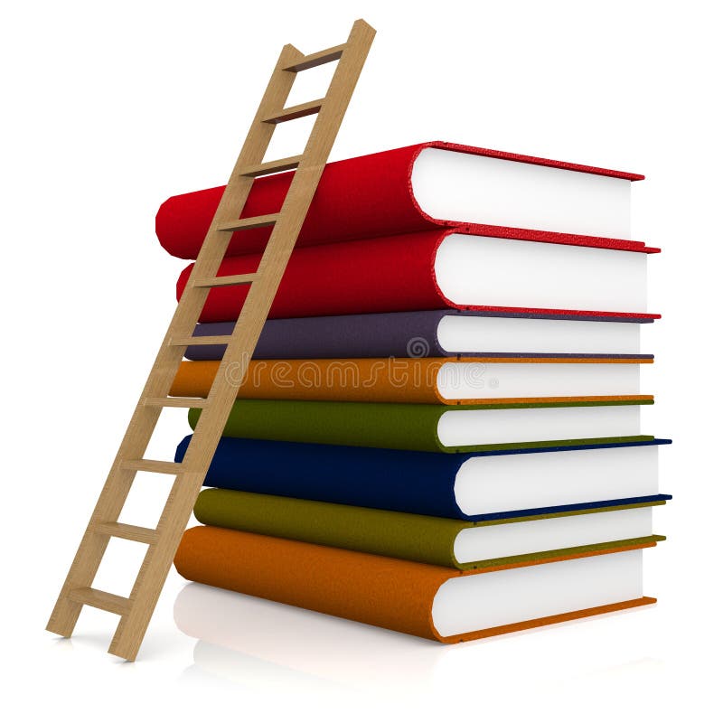 Ladder and book stock illustration. Illustration of page - 53008493