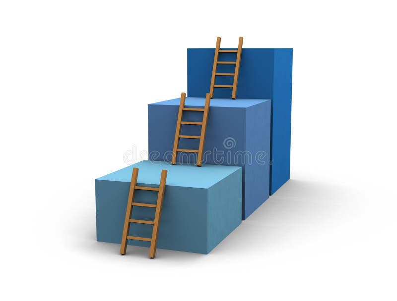Ladder on box stock illustration. Illustration of high - 220304122