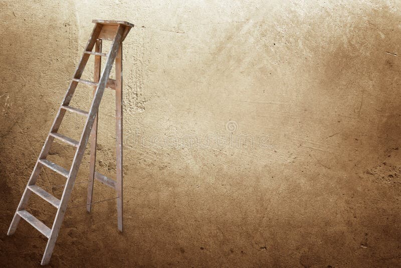 Ladder and Brown Background Stock Image - Image of background, rustic ...