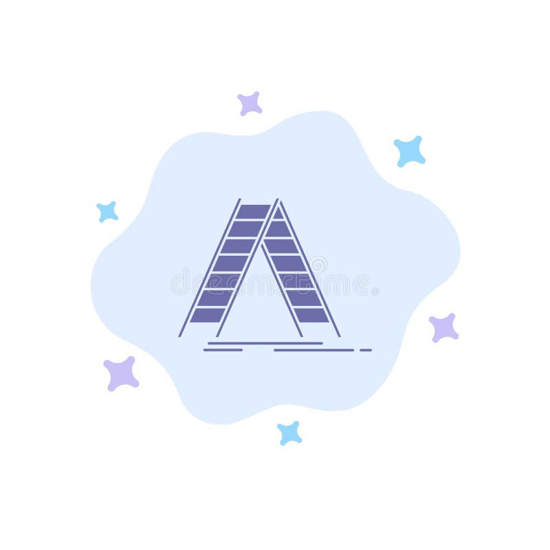 Ladder, Building, Construction, Repair Blue Icon on Abstract Cloud ...