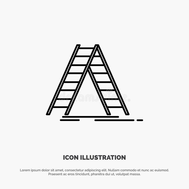 Ladder, Building, Construction, Repair Line Icon Vector Stock Vector ...