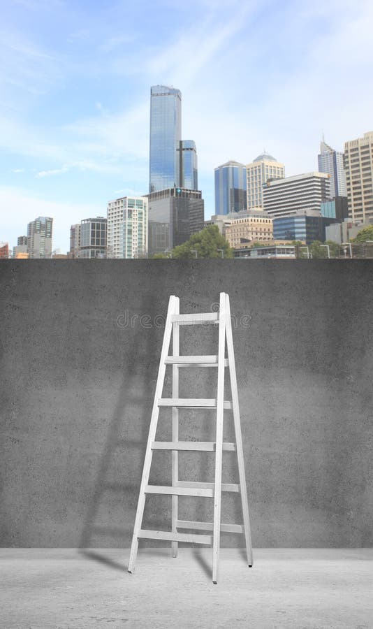 Ladder and building stock image. Image of office, success - 37093559