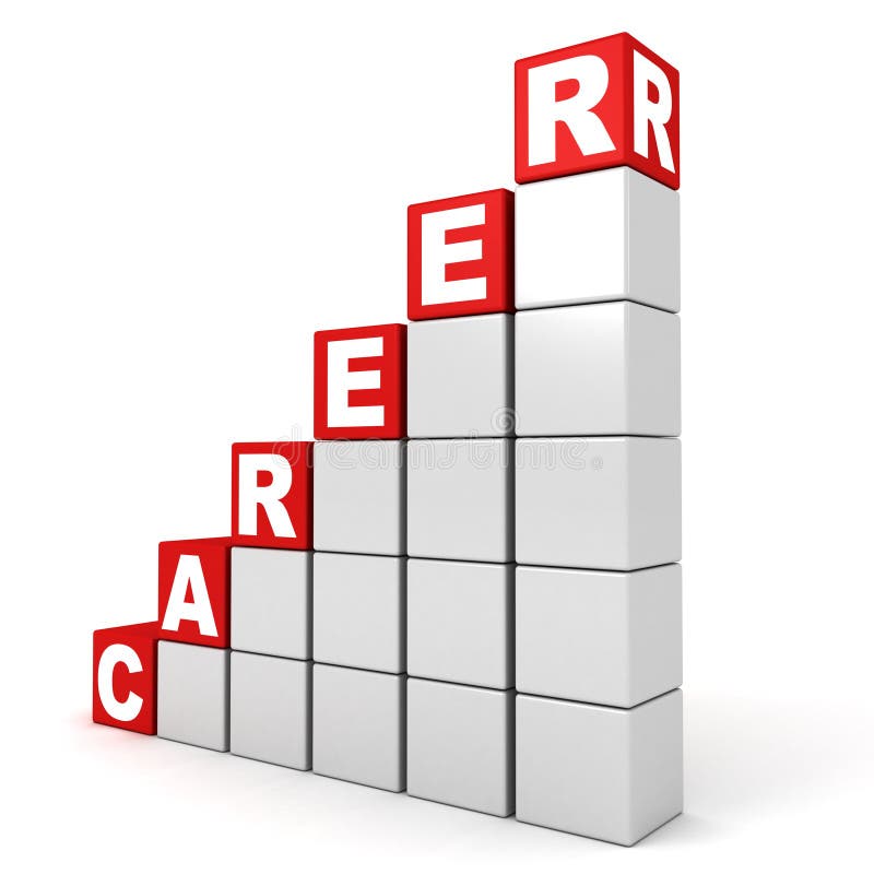 Career Ladder of Blocks To the Opened Door To Sky Stock Photo - Image ...