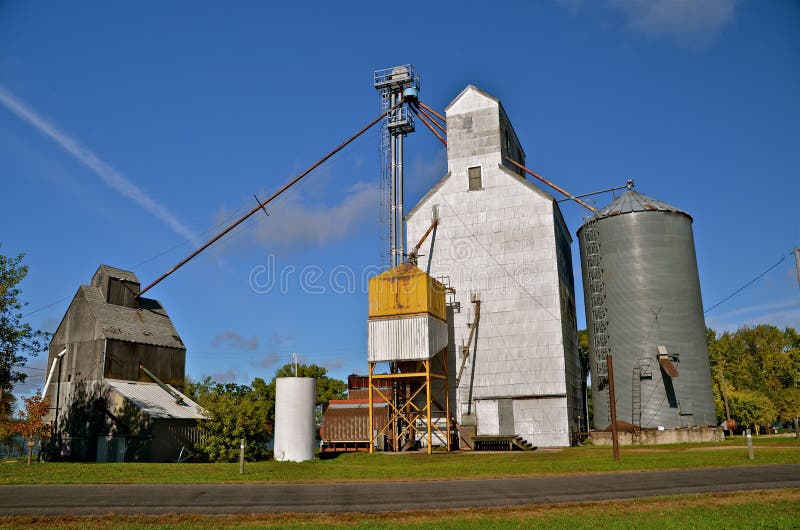 Ladder and Cage of a Grain Bin Stock Photo - Image of harvest ...