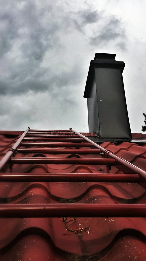 Ladder and Chimney stock photo. Image of metal, roof - 43277948