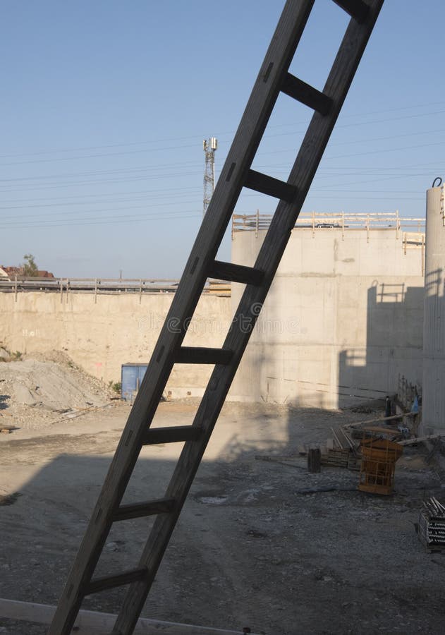 A ladder for climbing up stock photo. Image of security - 218335488