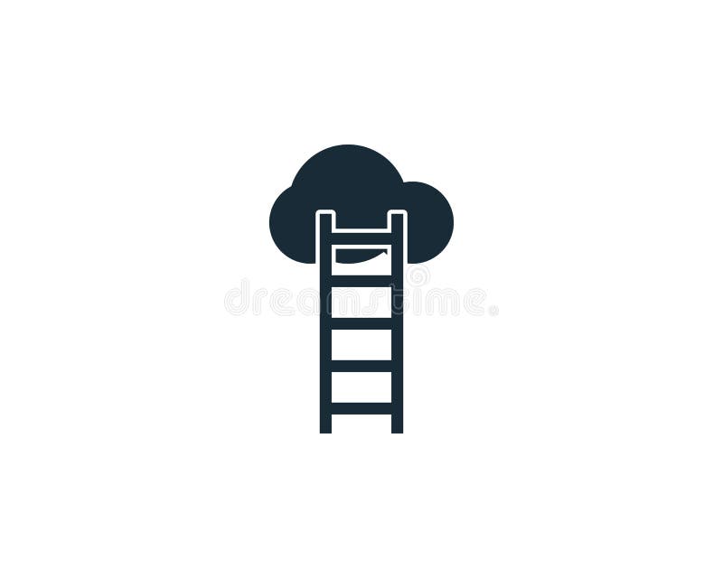 Ladder and Cloud Icon Vector Logo Template Illustration Design Stock ...