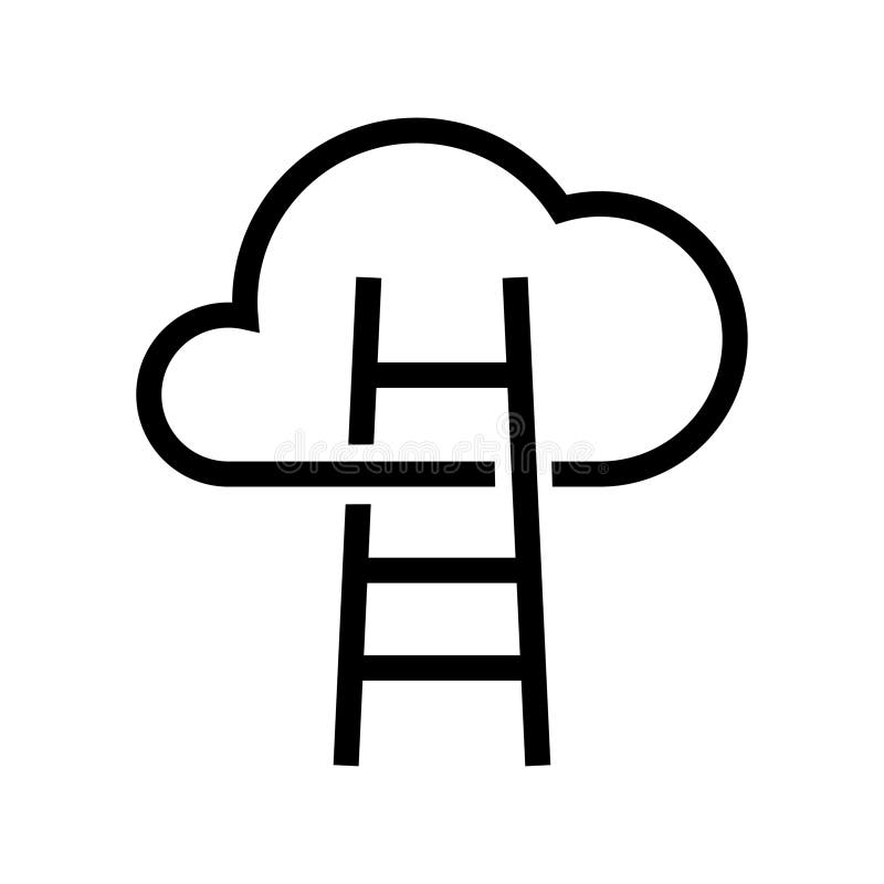 Ladder and Cloud Vector Logo Template Illustration Design Stock Vector - Illustration of people ...