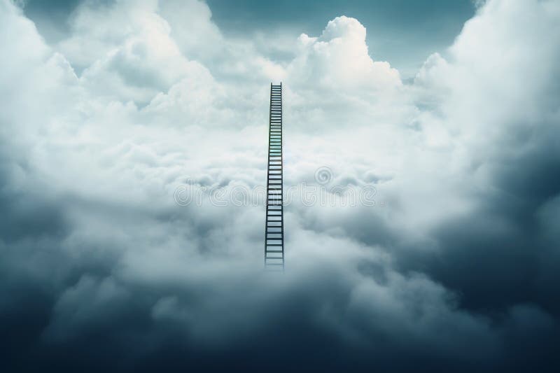 A ladder into the clouds stock illustration. Illustration of heavenly ...