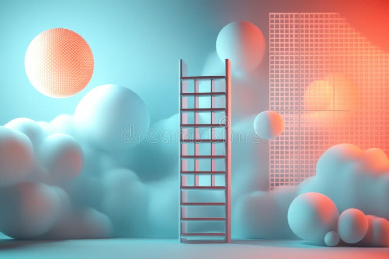 A Ladder and Clouds is an Abstract and Modern Representation of Career ...