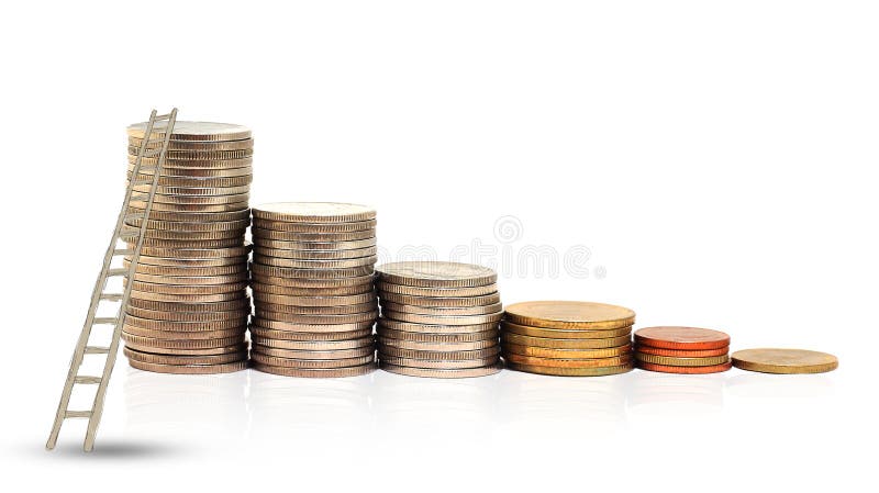 Ladder and coin stock image. Image of moving, progress - 23462307