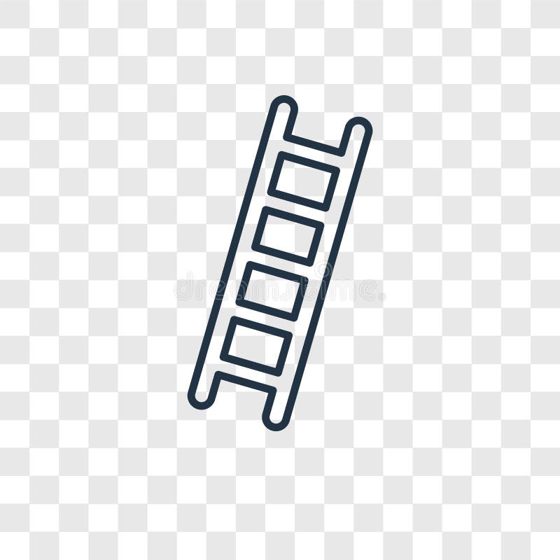 Ladder Concept Vector Linear Icon Isolated on Transparent Background ...