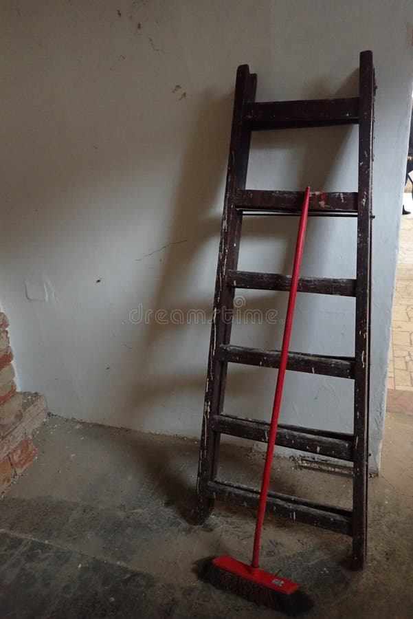Ladder on a Construction Site in an Old Building Stock Photo - Image of ...