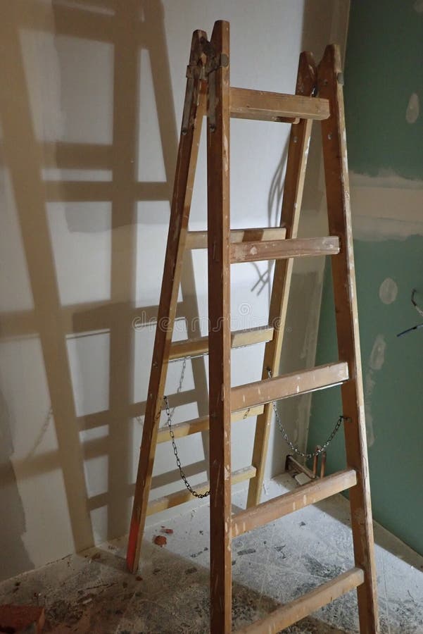 Ladder on a Construction Site in an Old Building Stock Image - Image of ...