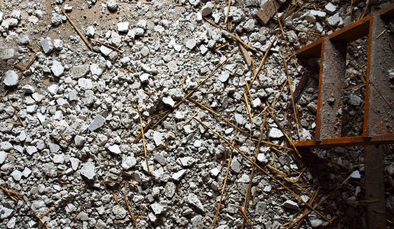 Ladder and Debris (top View) Stock Image - Image of basement, concrete ...