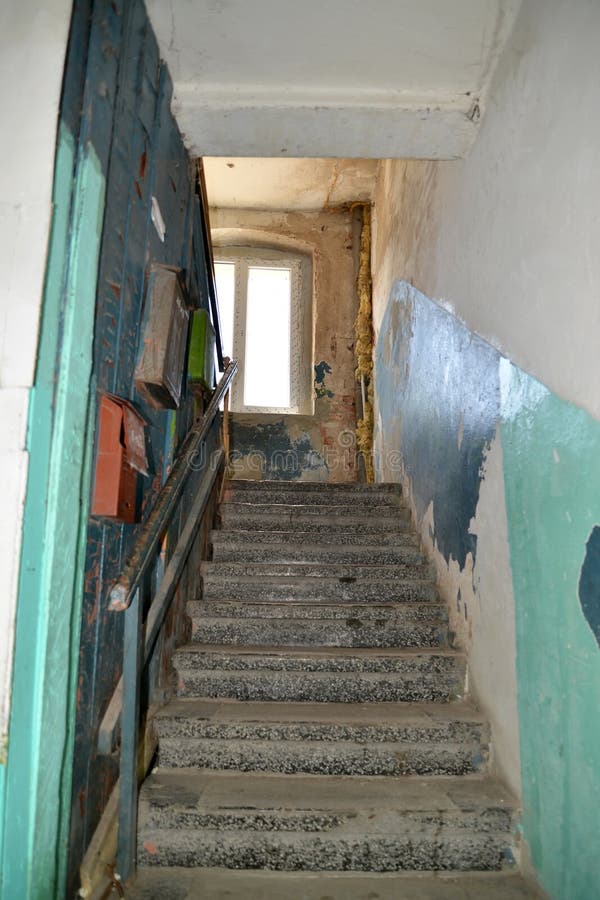 Ladder at a Dirty Entrance of the Old House Stock Image - Image of room ...