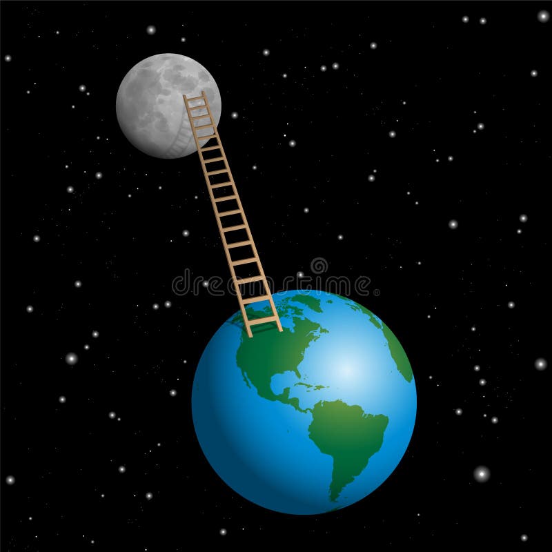 Ladder to universe stock vector. Illustration of fall - 57194588