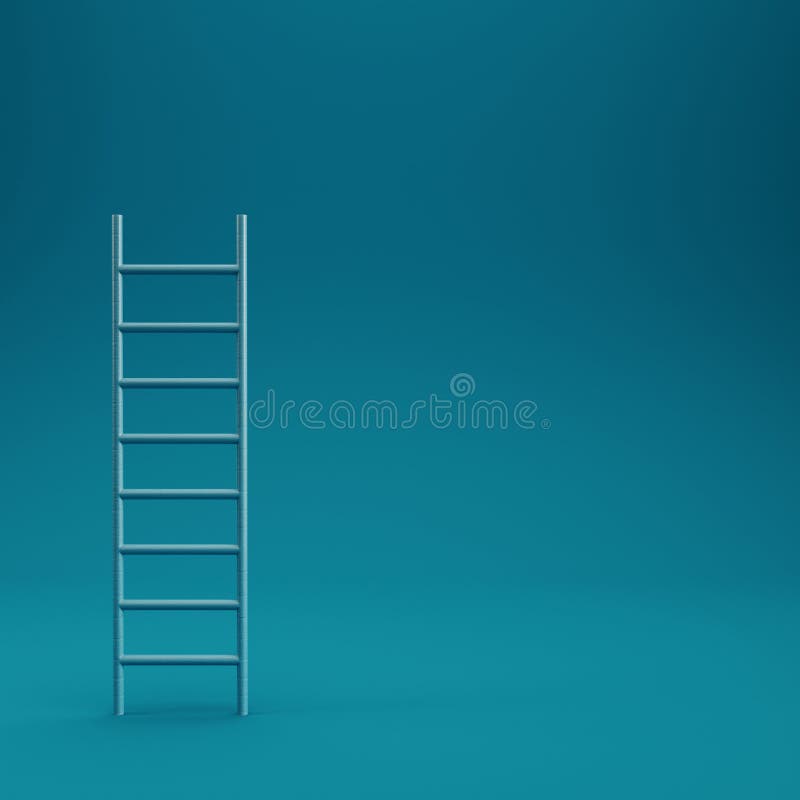 Ladder in Empty Room. 3d Rendering Stock Illustration - Illustration of ...