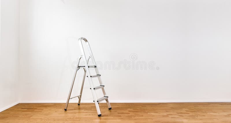 Ladder in empty room stock image. Image of space, painted - 144270621