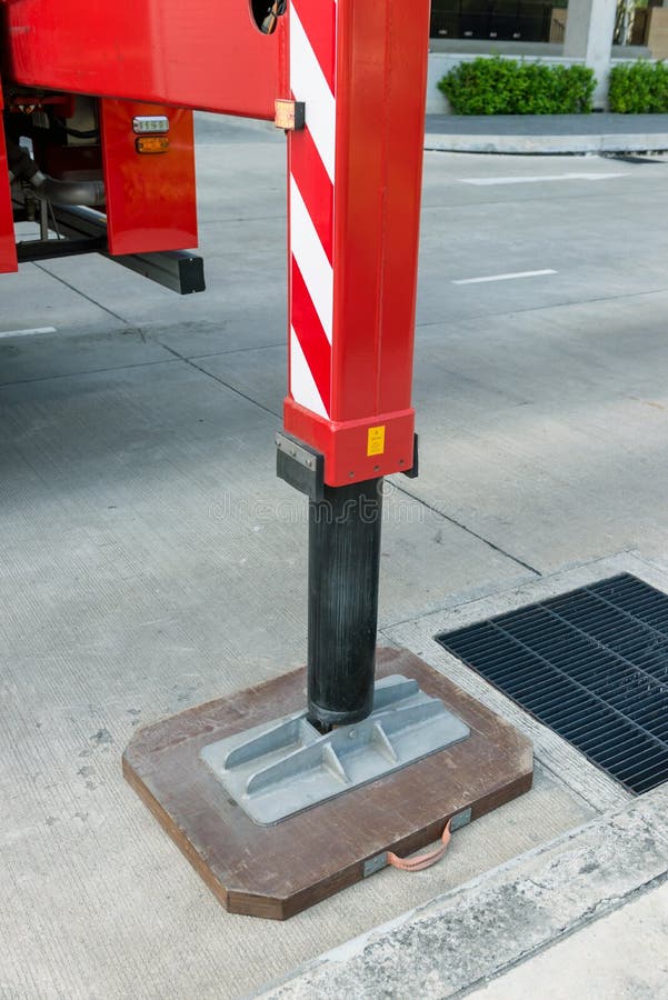 Ladder Fire Truck Hydraulic Outrigger Stabilizing Legs Stock Photo ...
