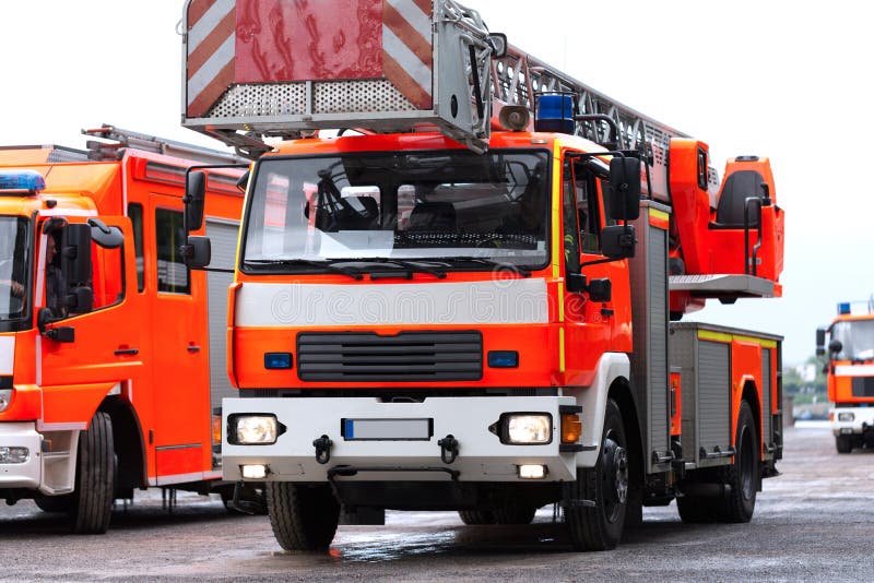 The Ladder of Fire Engine To a Burning House Stock Photo - Image of ...