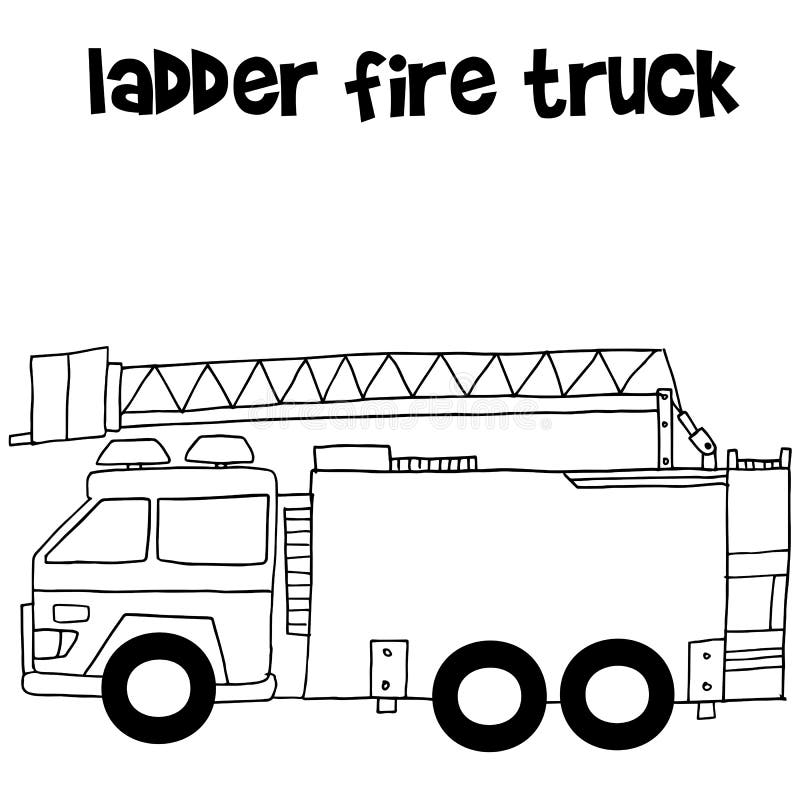 Ladder Fire Truck Vector Illustration Stock Vector - Illustration of ...