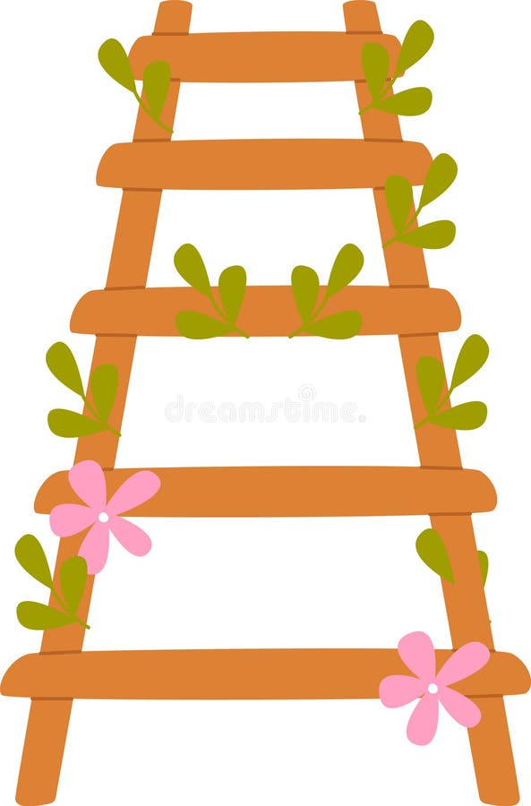 Ladder with Flowers stock illustration. Illustration of house - 305922288