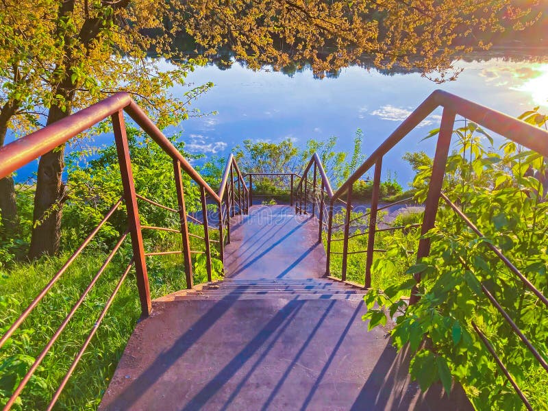 Ladder Going Down from the Bridge. Example of Steampunk Retro Style ...
