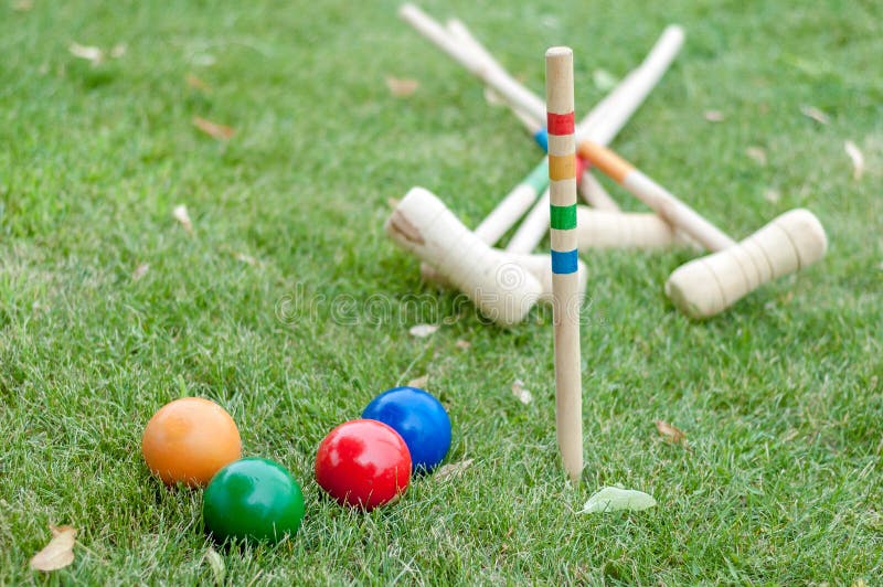 Ladder Golf Game Outdoors. Game Equipment on a Green Grass Stock Photo ...