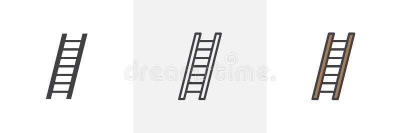 Ladder Icon Set. Home Step Ladder Vector Symbol Stock Vector ...