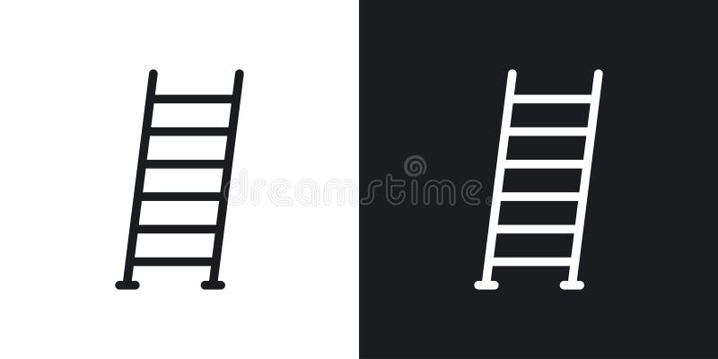 Ladder Icon Set. Home Step Ladder Vector Symbol Stock Vector ...