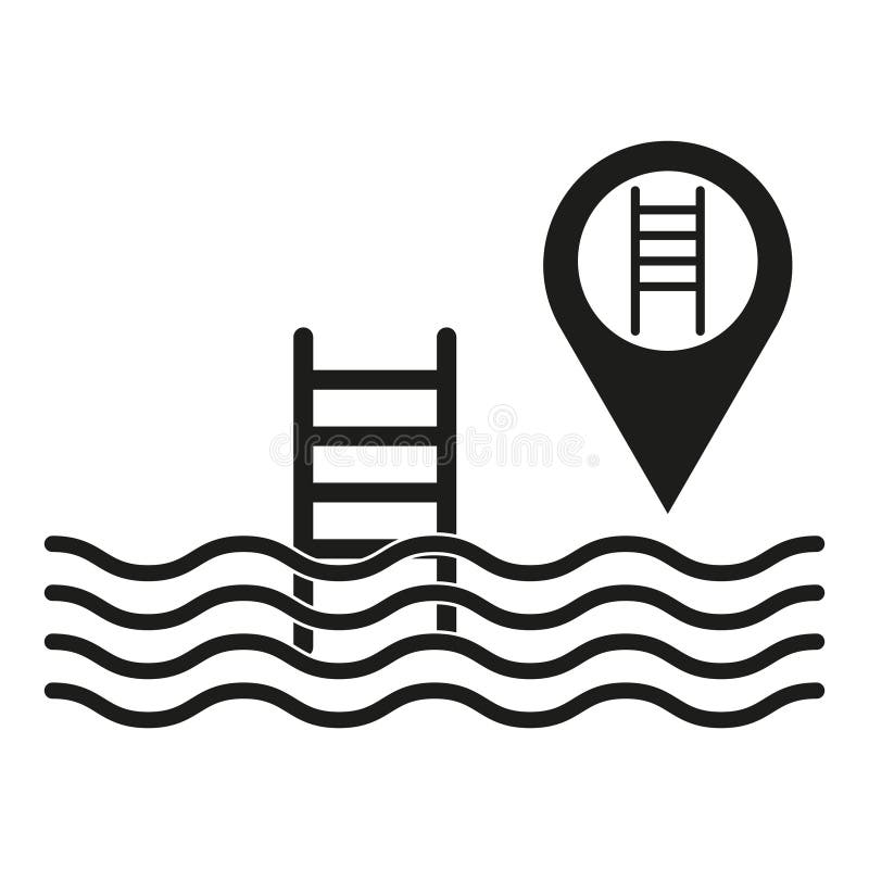 Ladder Icon Symbol. Swimming Pool Element. Vector Location Marker ...