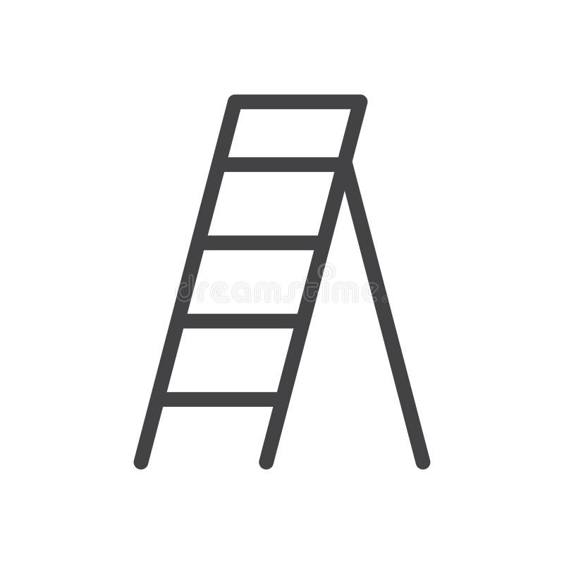 Ladder Icon Thin Outline Art Symbol Stock Vector - Illustration of ...
