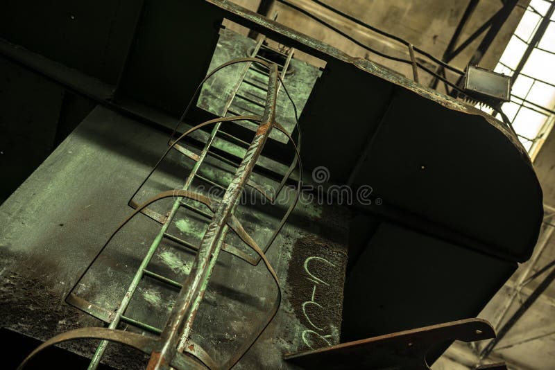 Industrial Ladder in a Factory Stock Photo - Image of stainless, metal ...