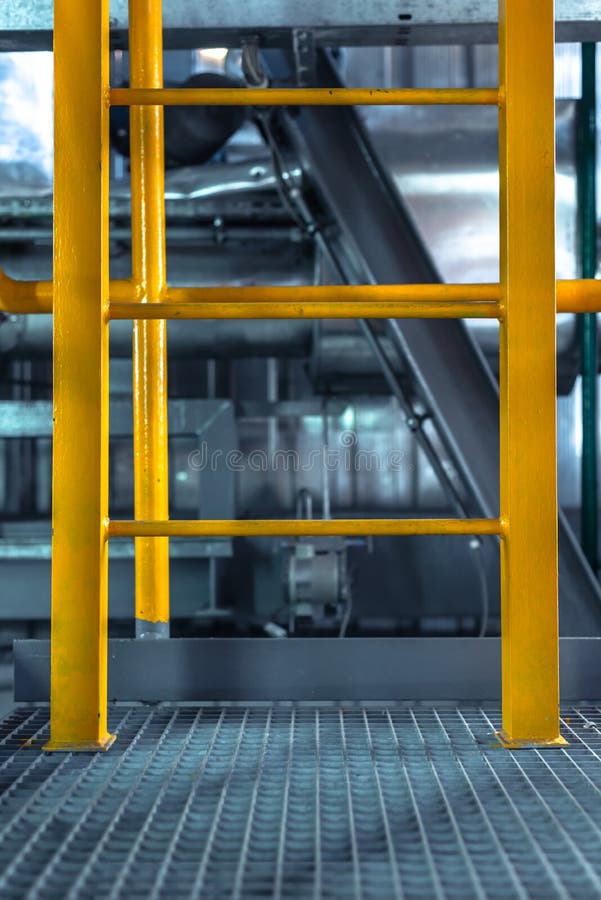Ladder in Industrial Interior Stock Photo - Image of metallic, factory ...