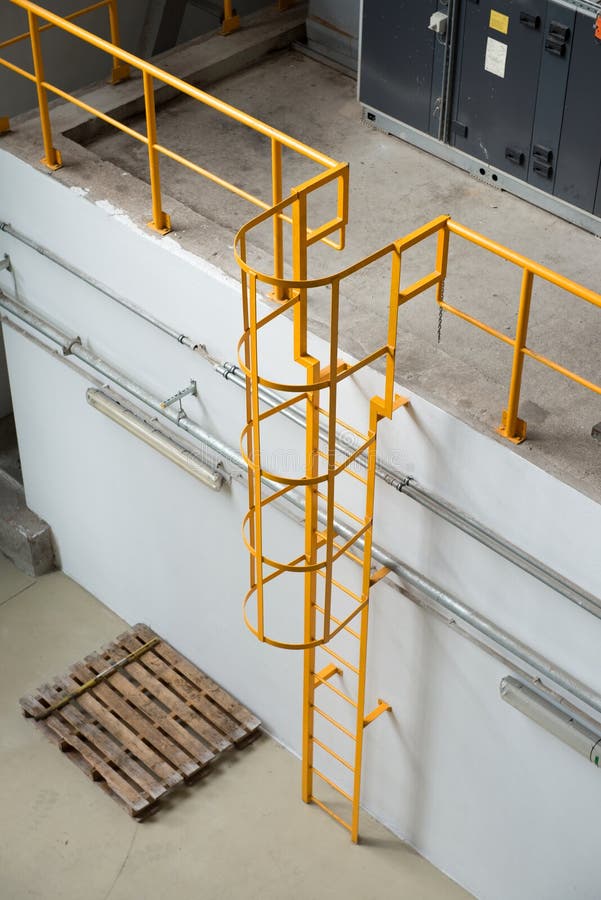 Ladder in Industrial Interior Stock Image - Image of modern, building ...