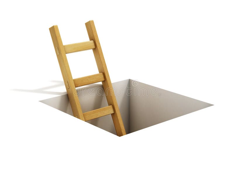 Ladder Inside Rectangular Hole 3d Rendering Stock Illustration ...