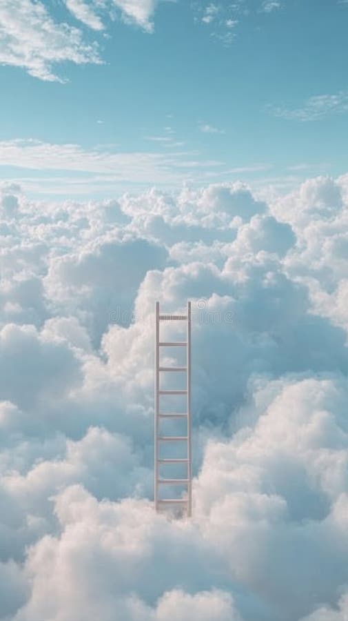 Ladder Leading into a Sky Full of Clouds Stock Image - Image of vision ...