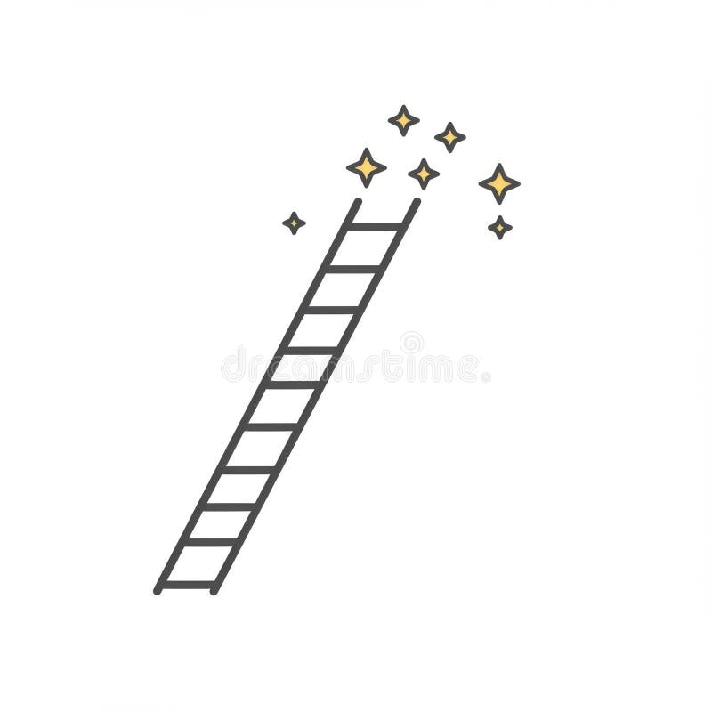 Ladder Leading To Sparkling Stars Illustration Stock Illustration ...