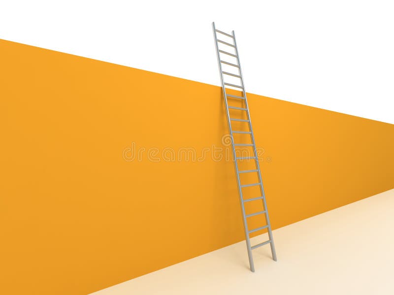 Ladder lean against wall stock illustration. Illustration of wall ...