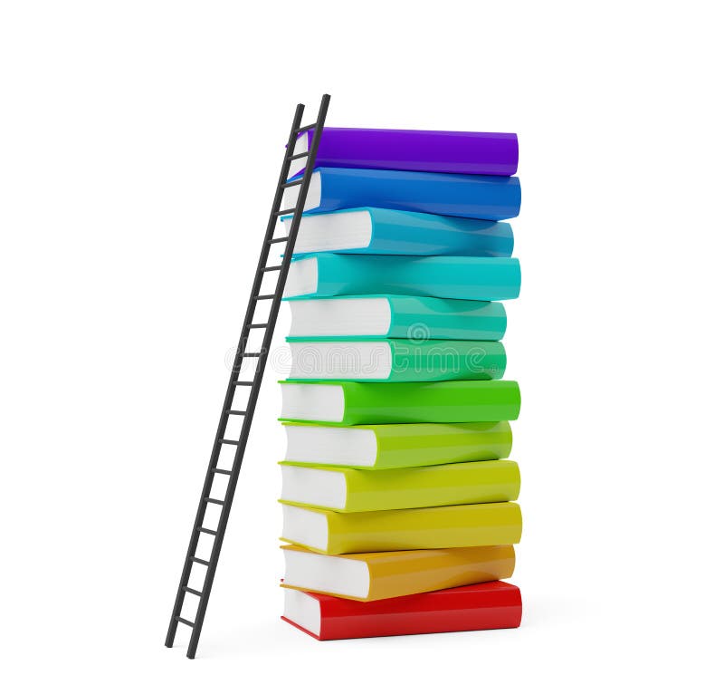 Stack Book White Ladder Stock Illustrations – 317 Stack Book White ...
