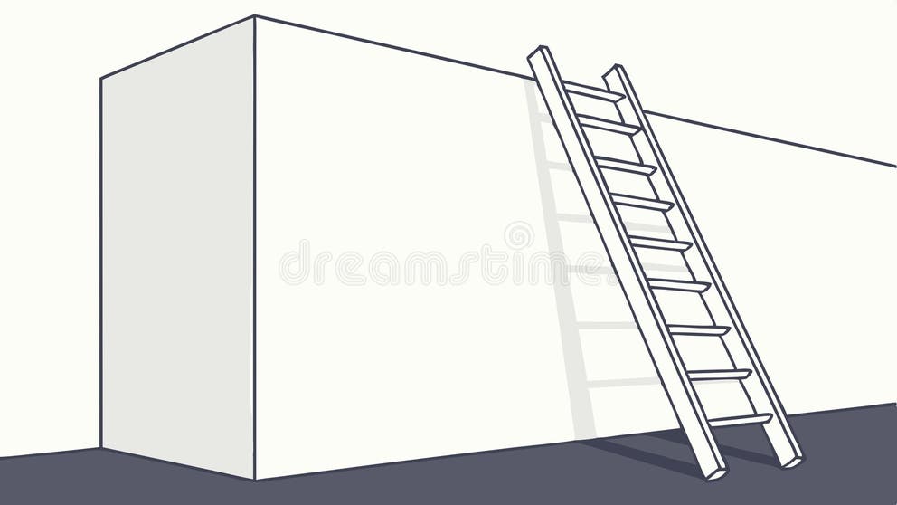 Ladder Leaning Against Wall Building Access, Vector Design Generative ...