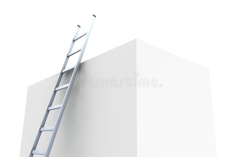 Ladder Leaning on Large Block Stock Illustration - Illustration of ...