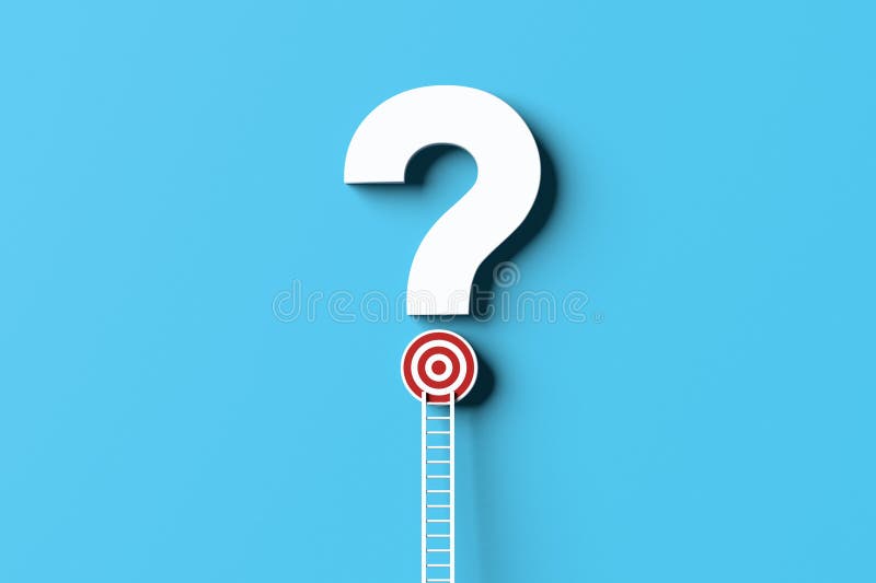 Ladder Leaning on the Question Mark Symbol with Target Goal Icon Stock ...