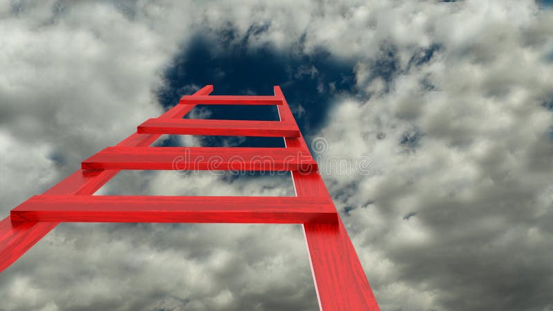 Ladder Leidt Naar De Hemelgod Stock Foto - Image of hemels, ontwerp ...