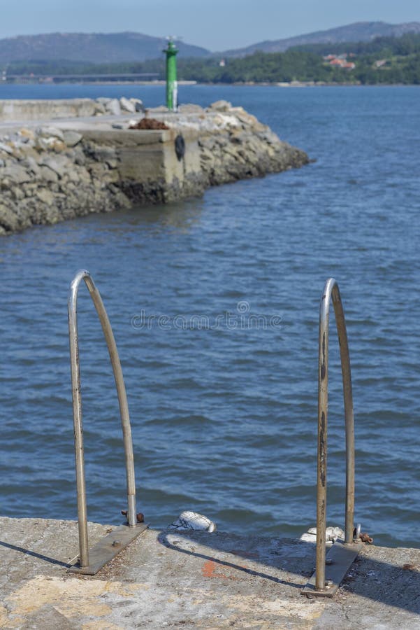 Ladder and lighthouse. stock image. Image of signals - 58469243