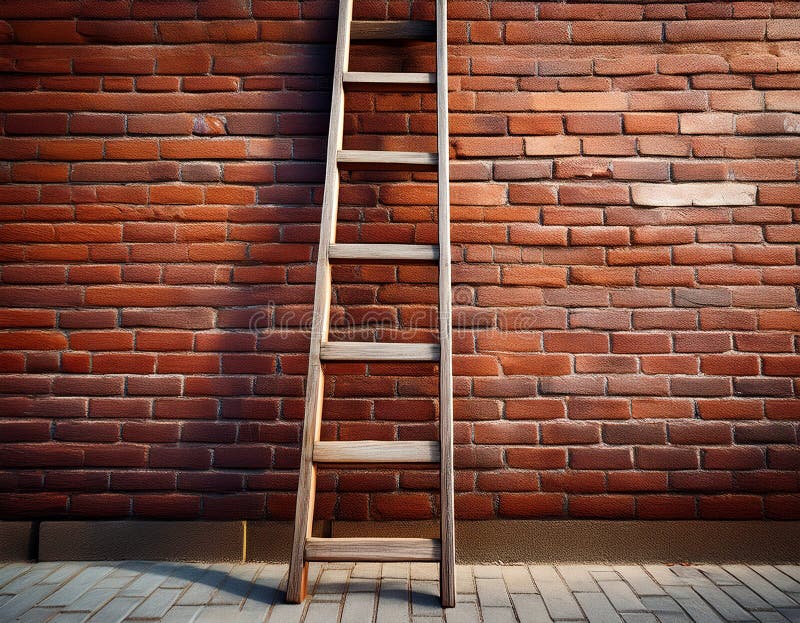 A Ladder Missing an Essential Step Leaning Against a Brick Wall ...