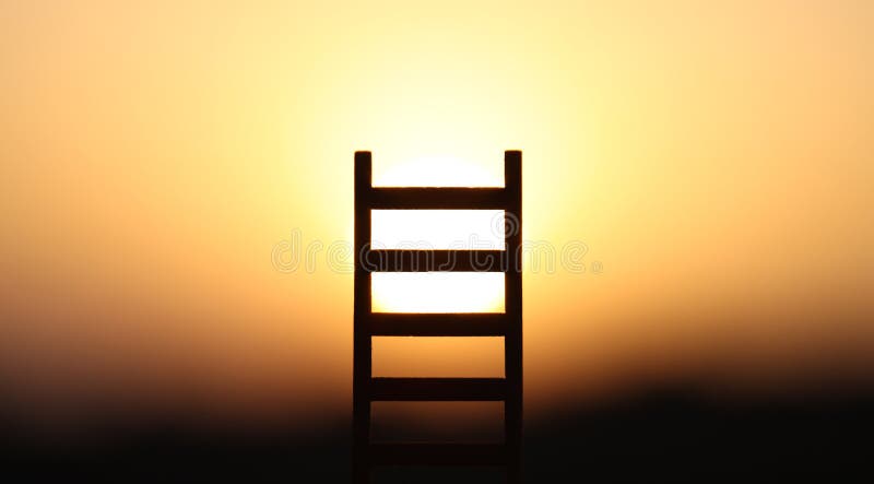 Ladder in Nature in Front of Bright Sunlight. Concept of Freedom and ...