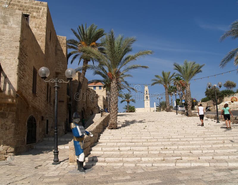 Ladder in Old Yaffo, Israel Editorial Photo - Image of home, blue: 51286311