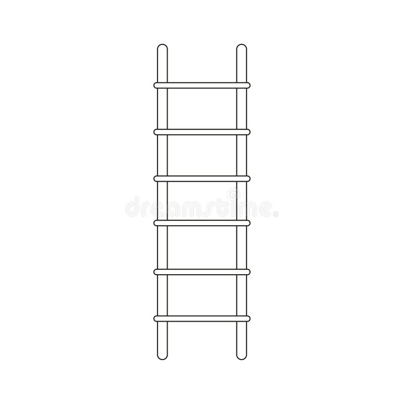Ladder Outline Icon. Climbing Vector Symbol. Simple Straight Ladder Stock Vector - Illustration ...